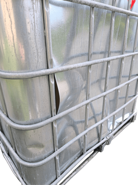 IBC CONTAINER 1000L WASHED, STEEL-PLATED, MET. PAL. 150/50 COARSE ...