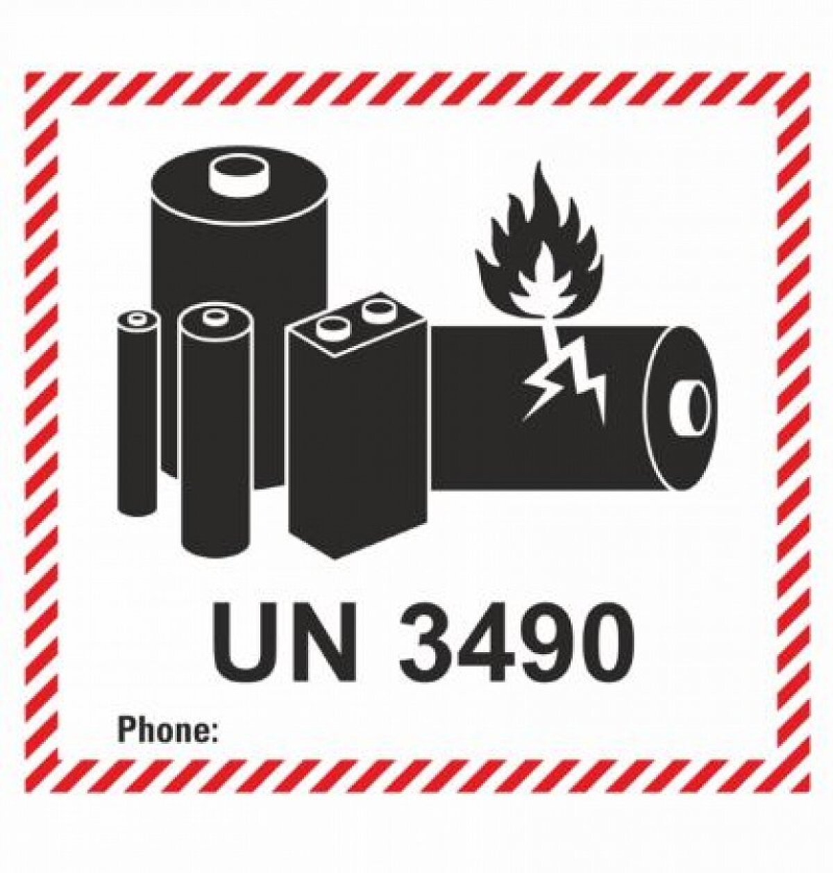 ADR SELF-ADHESIVE STICKER - MARK FOR LITHIUM METALLIC BATTERIES - UN ...